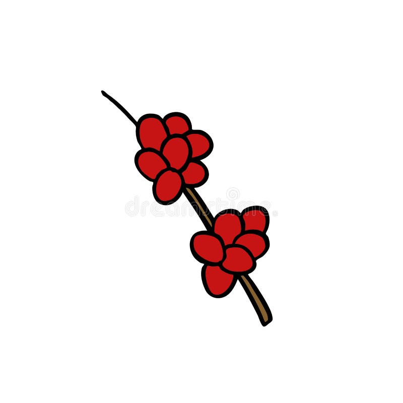 Coffee tree doodle icon stock illustration. Illustration of concept ...