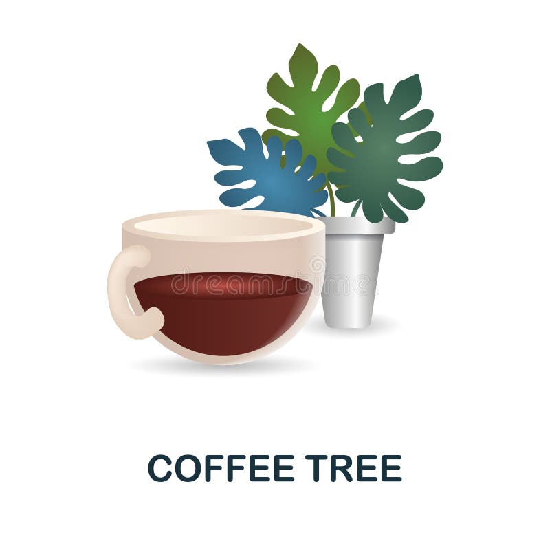 Coffee Tree Icon. 3d Illustration from Coffee Collection Stock Vector ...