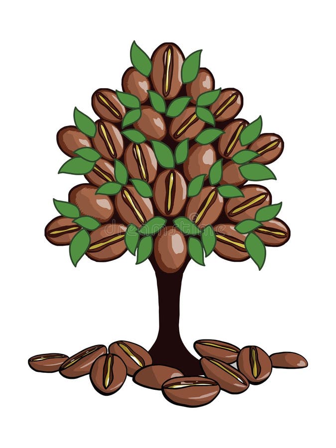 The coffee tree stock illustration. Illustration of cafe - 31967003