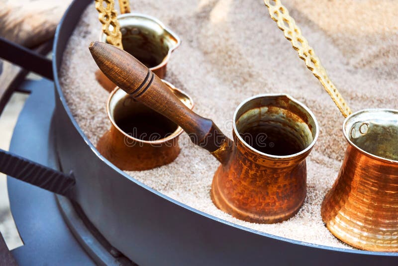Coffee Turks. Making Coffee in the Sand Stock Image - Image of pattern ...