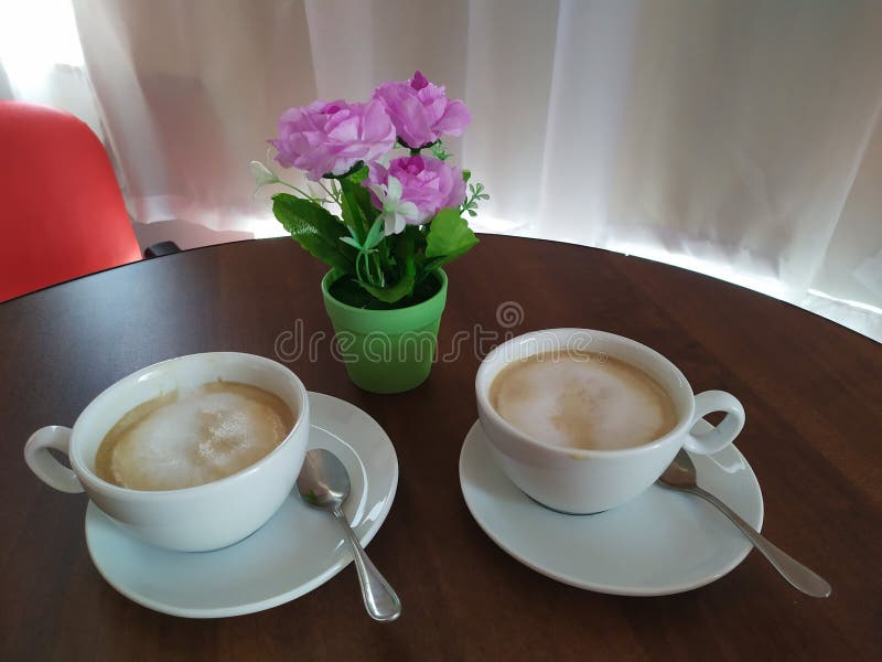 Coffee for two stock image. Image of cafe, plate, coffee - 178844227