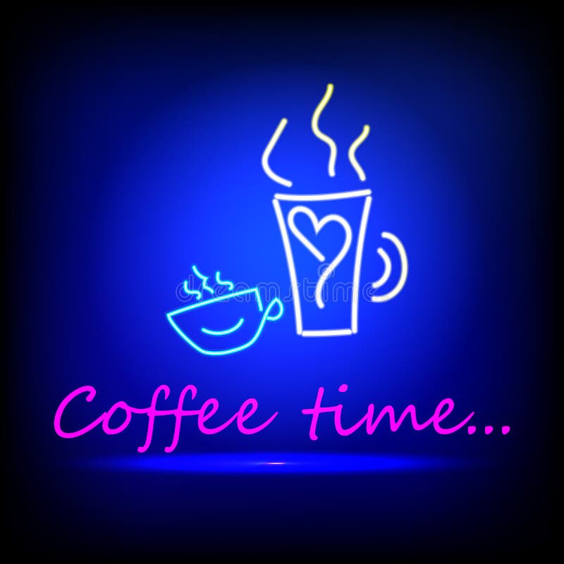 Coffee Blue Glowing Neon Ui Ux Icon. Glowing Sign Logo Stock ... Coffee Blue Glowing Neon Ui Ux Icon. Glowing Sign Logo Stock ...