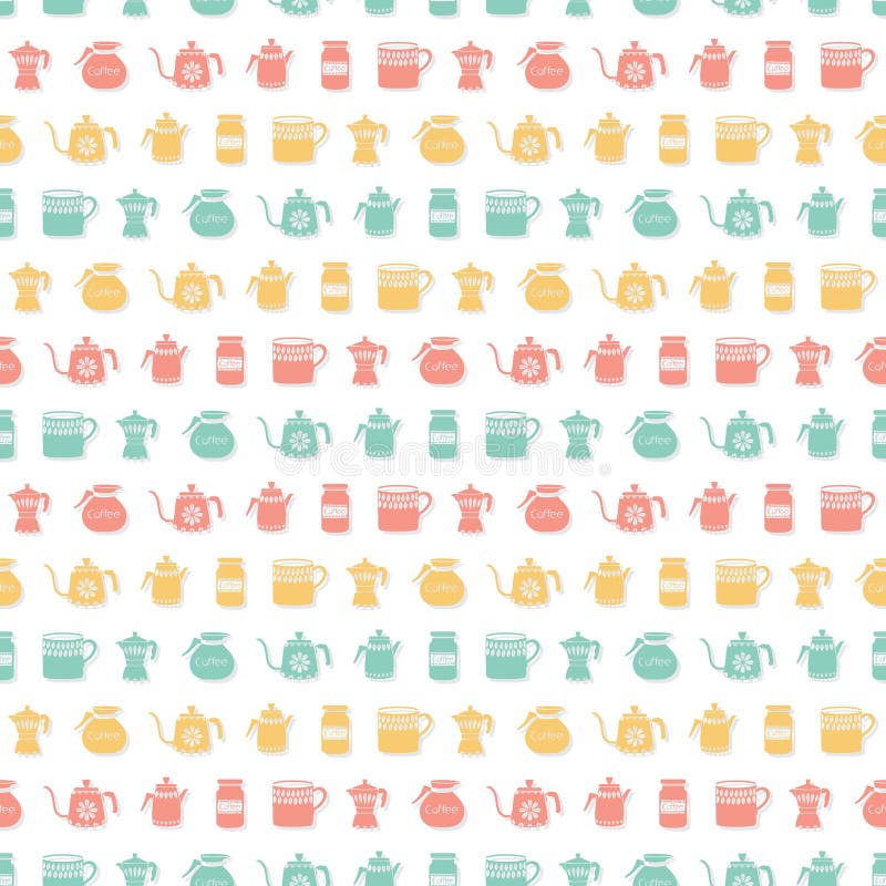 Coffee Utensils Background Design. Vector Illustration Decorative ...