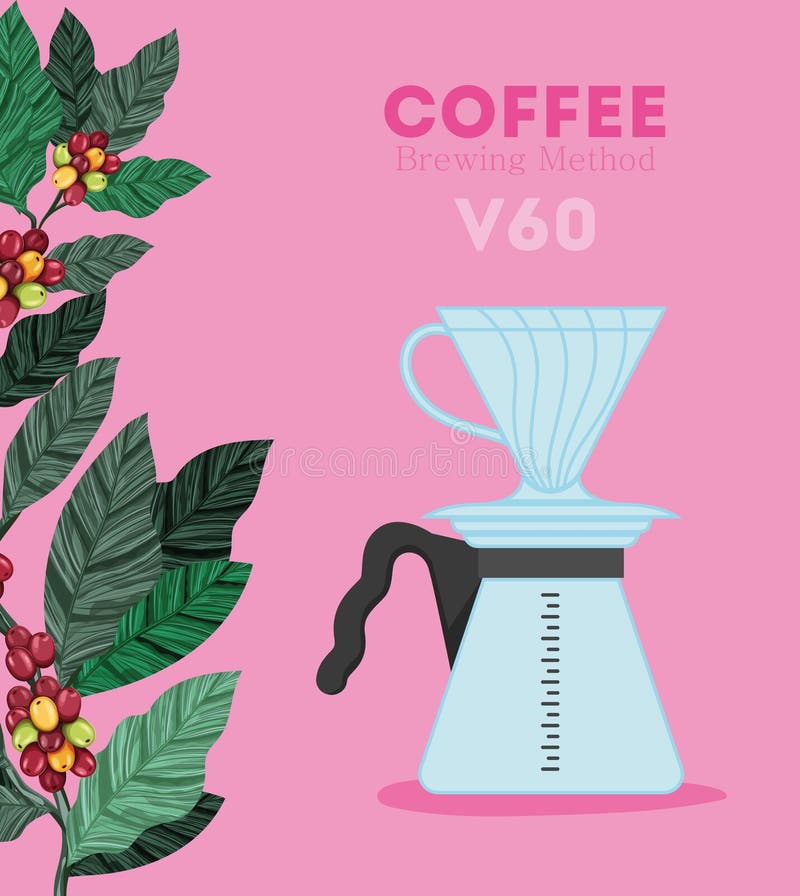 Coffee v60 poster stock vector. Illustration of equipment - 240014586