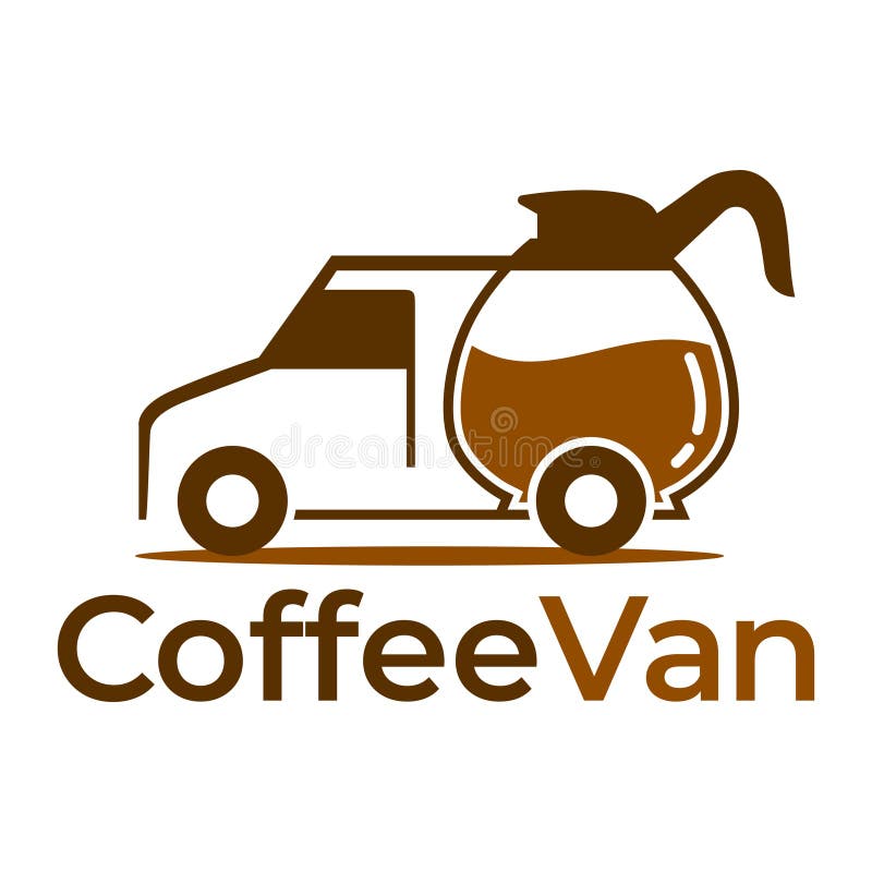 Coffee Van Flat Minimalist Logo Design Stock Vector - Illustration of ...