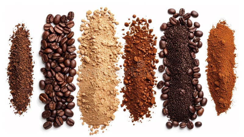 Coffee Varieties on White Background.AI Generated Image Stock Photo ...
