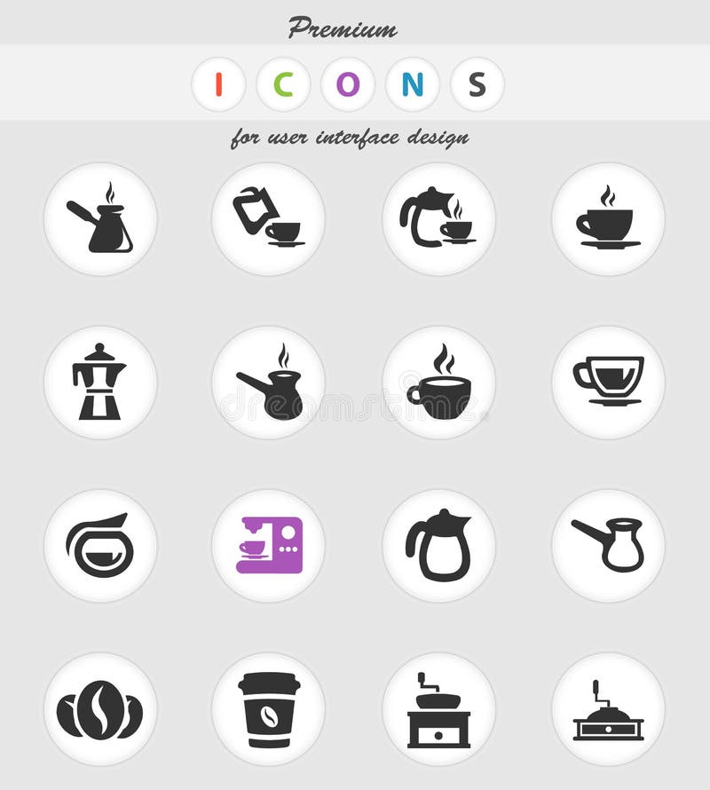 Coffee icon set stock vector. Illustration of caffeine - 122908129