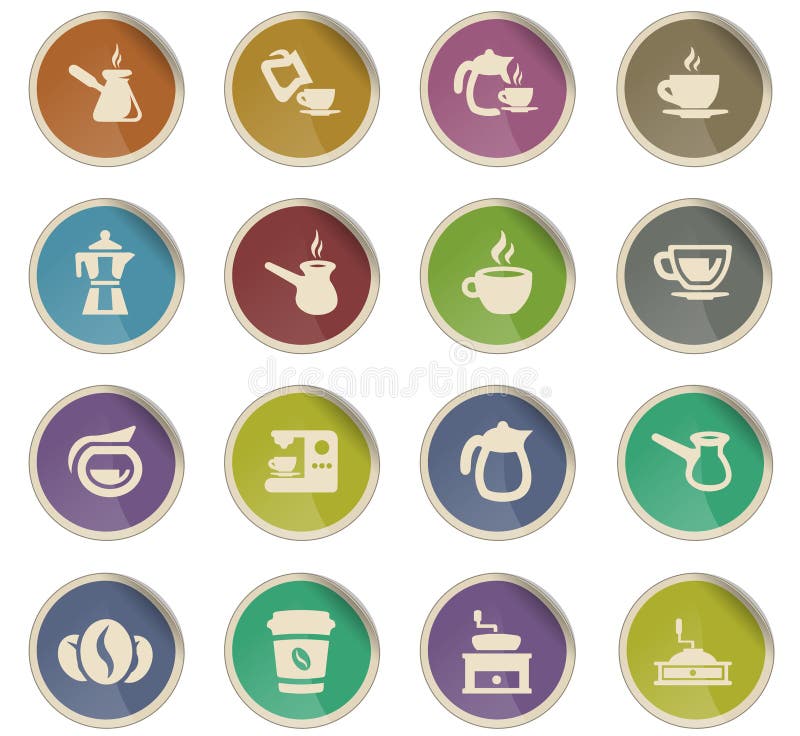 Coffee icon set stock vector. Illustration of bean, paper - 123567739