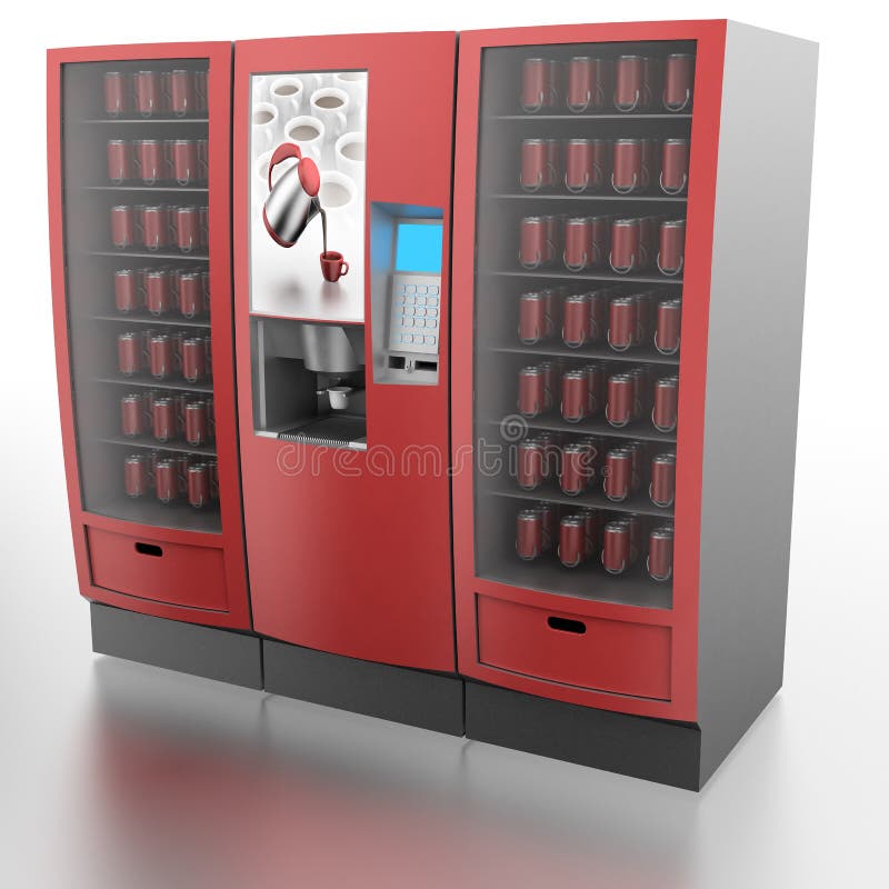 Coffee Vending Machine stock illustration. Illustration of equipment ...