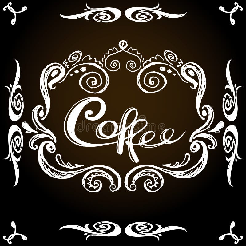 Coffee Vintage Label, Hand Drawing, Stock Vector - Illustration of ...