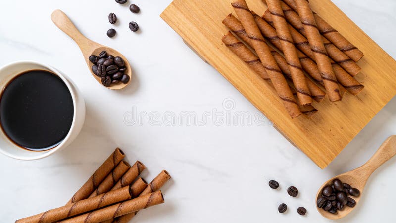 Coffee wafer stick stock photo. Image of stack, dessert - 160083278