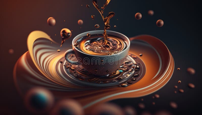 Stylish Coffee Wallpaper Design with Empty Text Space for Customization ...