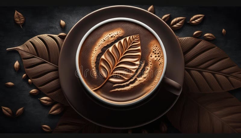 Stylish Coffee Wallpaper Design with Empty Text Space for Customization ...