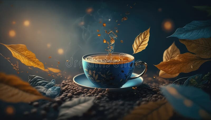 Stylish Coffee Wallpaper Design with Empty Text Space for Customization ...