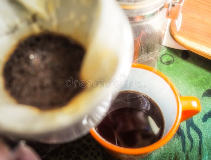 The Coffee Water in the Glass is Smoke Floating Stock Photo - Image of ...