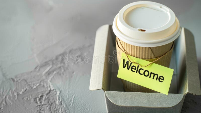 The Coffee with Welcome Note. AI Generated Stock Illustration ...