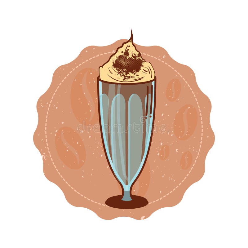 Coffee with Whipped Cream. Vector Illustration Decorative Design Stock ...