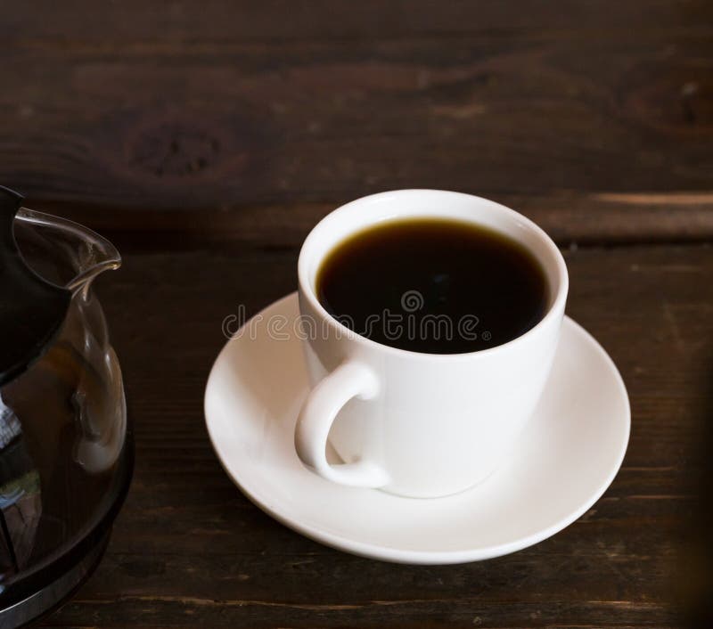 Coffee on a wooden table stock photo. Image of macro - 86205062