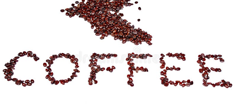 Coffee Word In Beans Isolated On White Background Picture. Image: 6468638