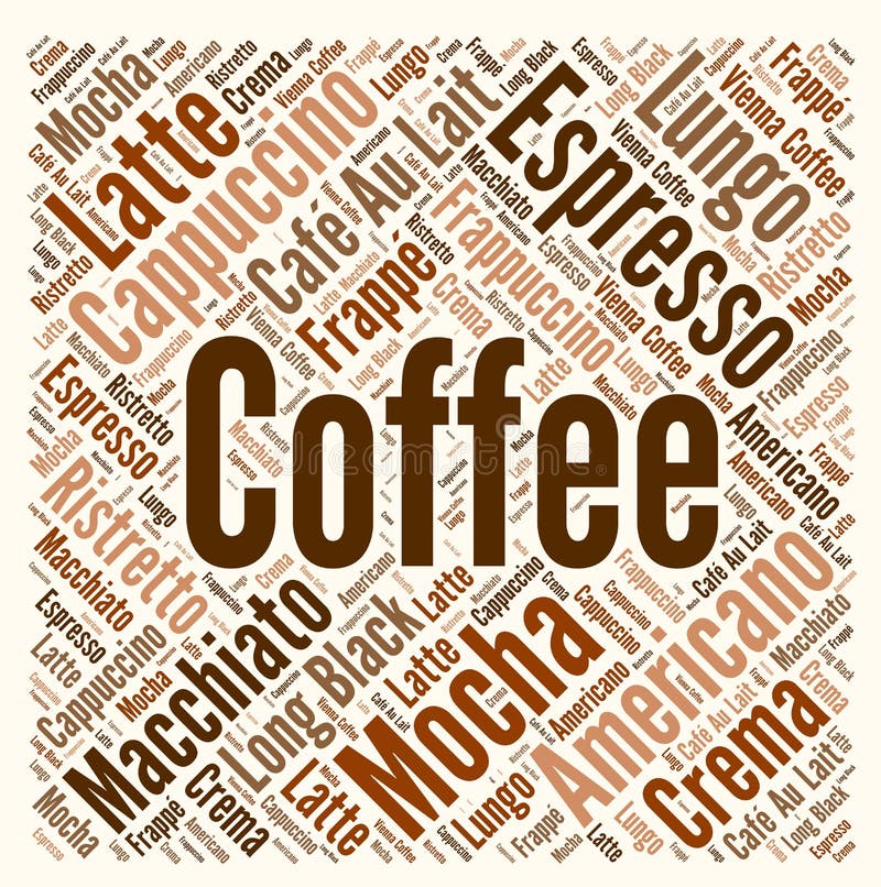 Coffee Cup with Word Coffee Stock Illustration - Illustration of ...