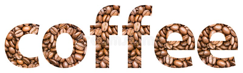 Coffee Word Made of Roasted Coffee Beans Stock Vector - Illustration of ...