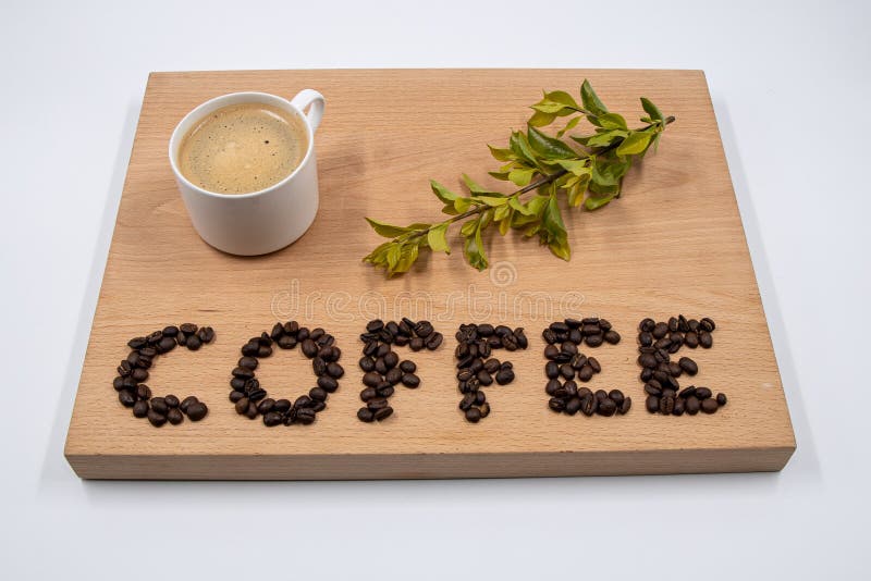 Coffee Word Made with Coffee Beans Stock Image - Image of marketing ...