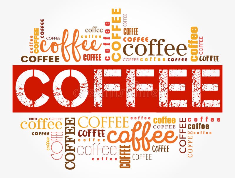 Coffee Words Cloud Collage, Art Concept Background Stock Illustration ...
