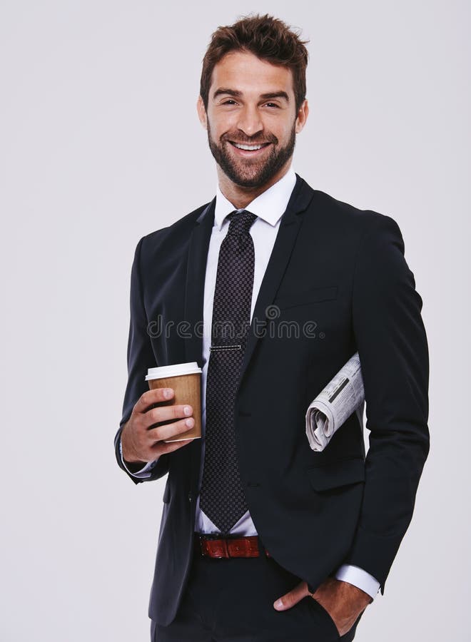 Coffee before Work You Know it. Studio Shot of a Handsome and Well ...