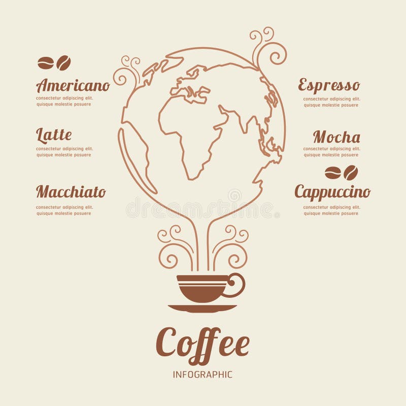 Coffee World Infographic Template Banner . Concept Vector. Stock Vector ...