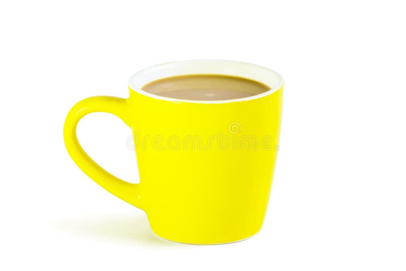 Yellow coffee cup stock image. Image of milk, food, froth - 2382765
