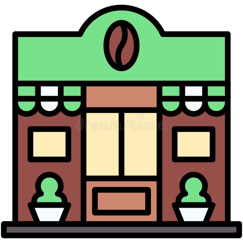 Coffeehouse, Coffee Shop or Cafe Icon Stock Vector - Illustration of ...