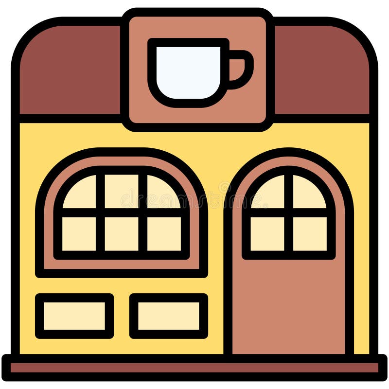 Coffeehouse, Coffee Shop or Cafe Icon Stock Vector - Illustration of ...