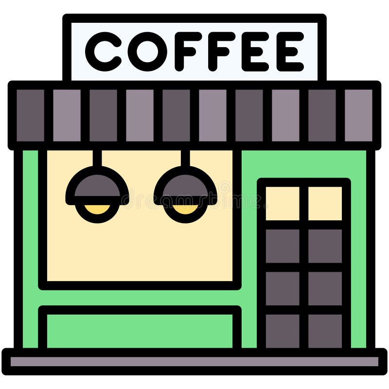 Coffeehouse, Coffee Shop or Cafe Icon Stock Vector - Illustration of ...