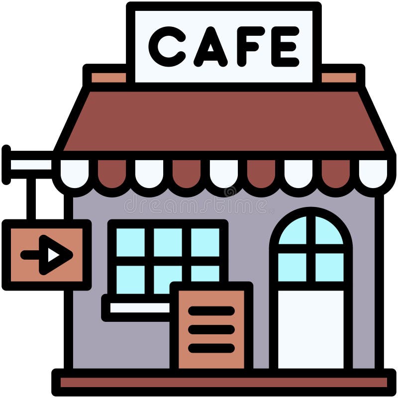 Coffeehouse, Coffee Shop or Cafe Icon Stock Vector - Illustration of ...