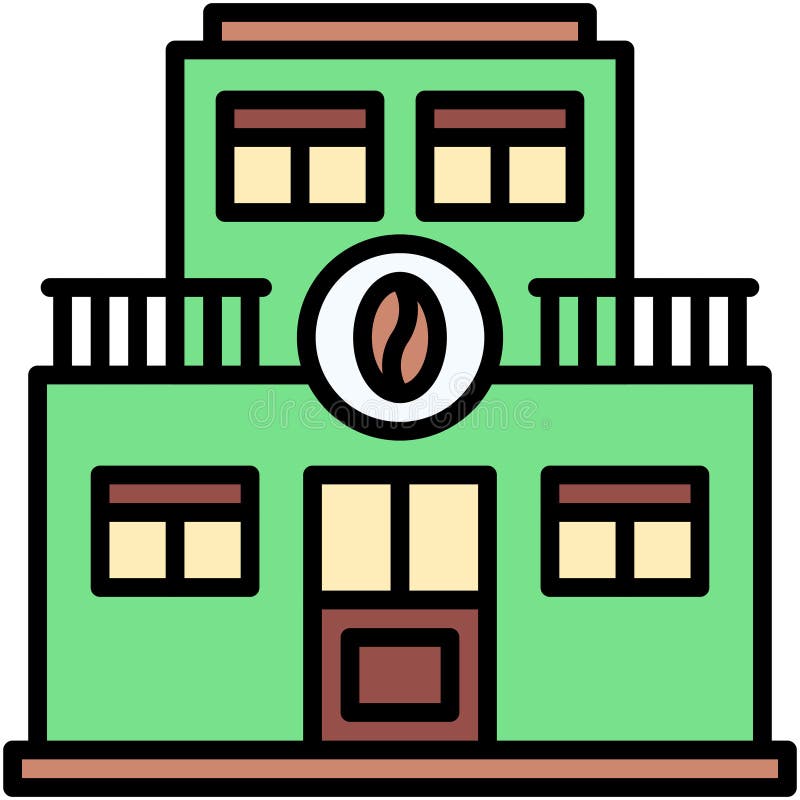 Coffeehouse, Coffee Shop or Cafe Icon Stock Vector - Illustration of ...