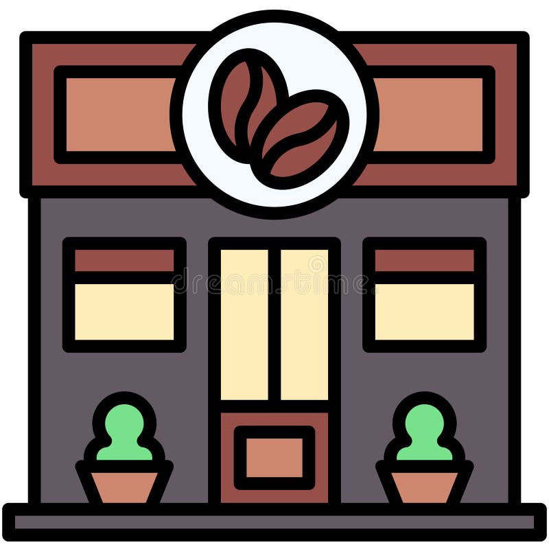 Coffeehouse, Coffee Shop or Cafe Icon Stock Vector - Illustration of ...