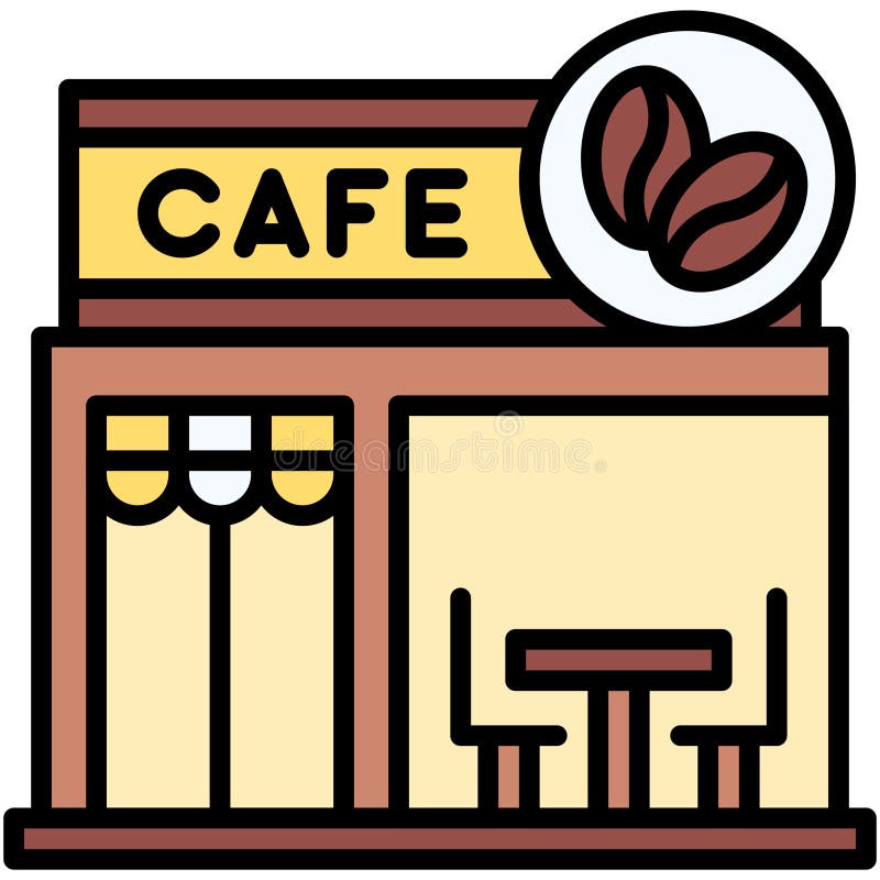 Coffeehouse, Coffee Shop or Cafe Icon Stock Vector - Illustration of ...