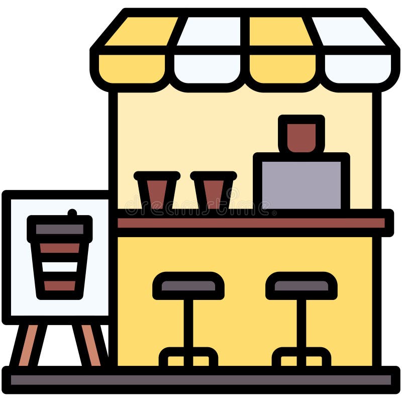 Coffeehouse, Coffee Shop or Cafe Icon Stock Vector - Illustration of ...