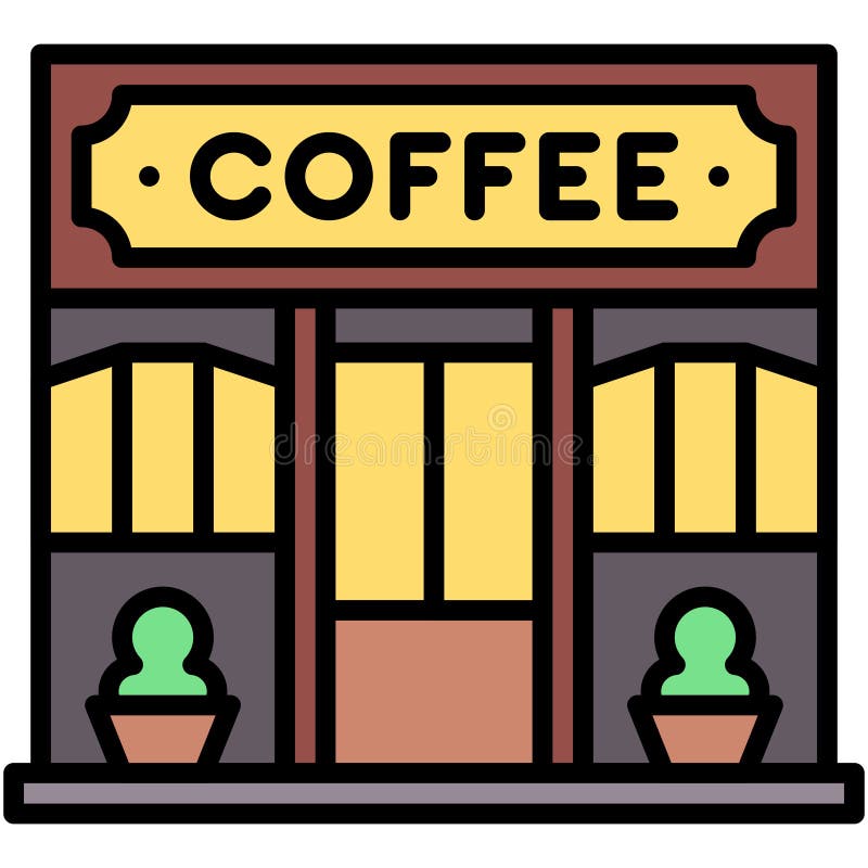 Coffeehouse, Coffee Shop or Cafe Icon Stock Vector - Illustration of ...