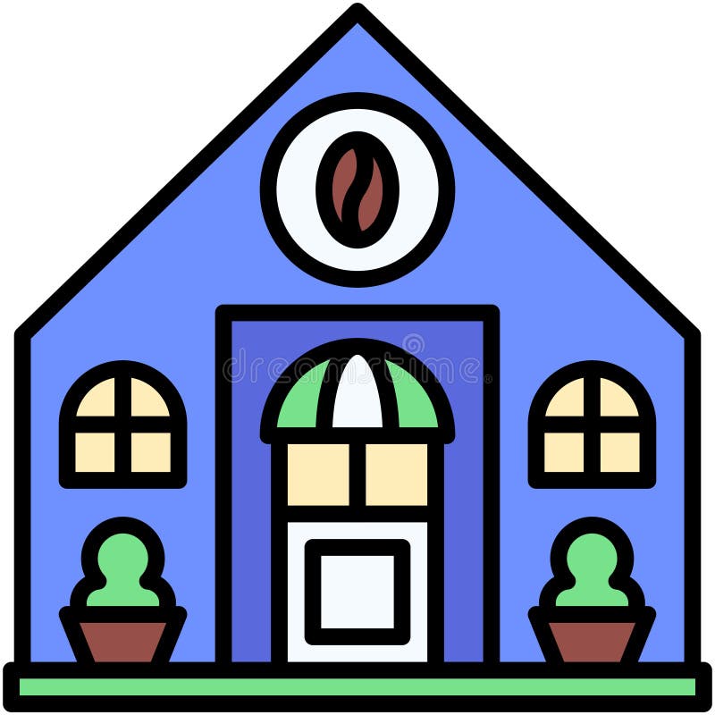 Coffeehouse, Coffee Shop or Cafe Icon Stock Vector - Illustration of ...