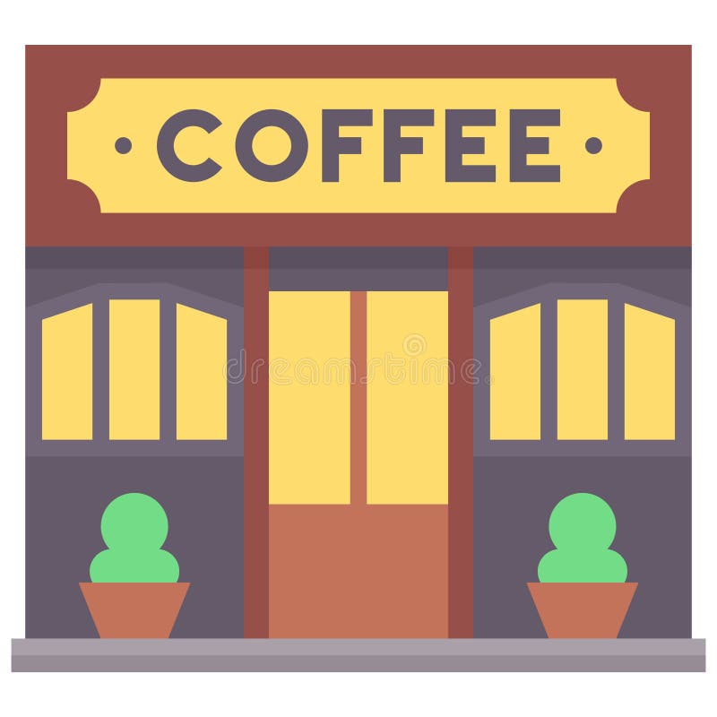Coffeehouse, Coffee Shop or Cafe Icon Stock Vector - Illustration of ...