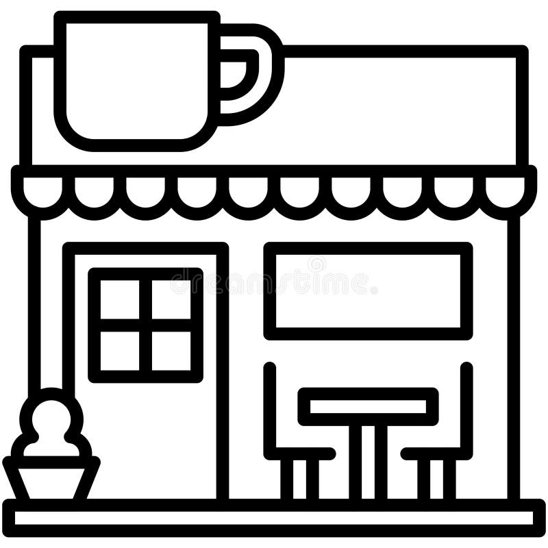 Coffeehouse, Coffee Shop or Cafe Icon Stock Vector - Illustration of ...