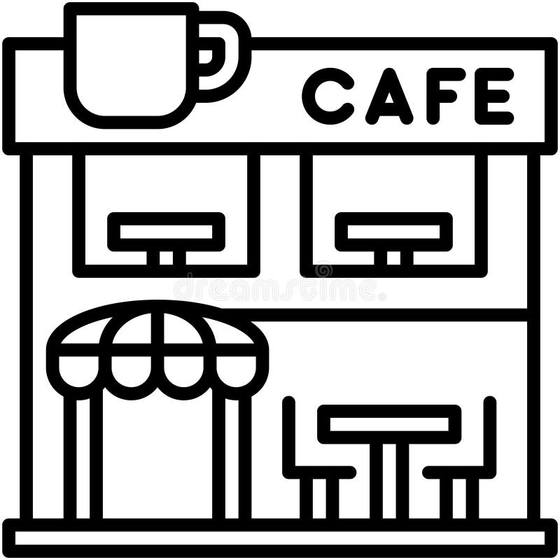 Coffeehouse, Coffee Shop or Cafe Icon Stock Vector - Illustration of ...