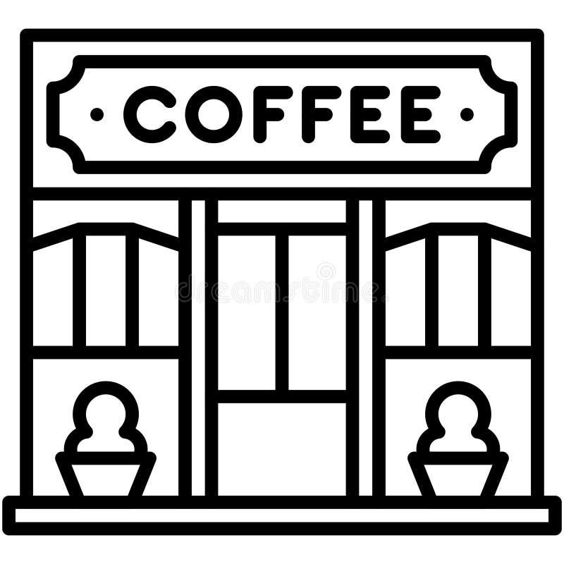 Coffeehouse, Coffee Shop or Cafe Icon Stock Vector - Illustration of ...