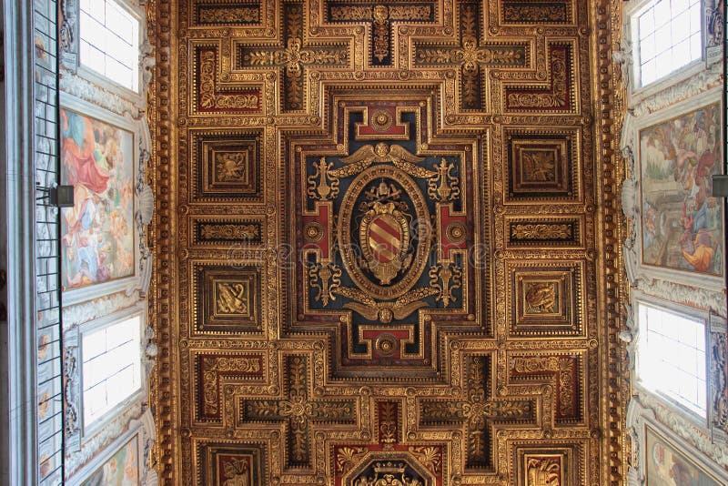 Coffer in Ara Coeli, Rome stock image. Image of heaven - 29081611