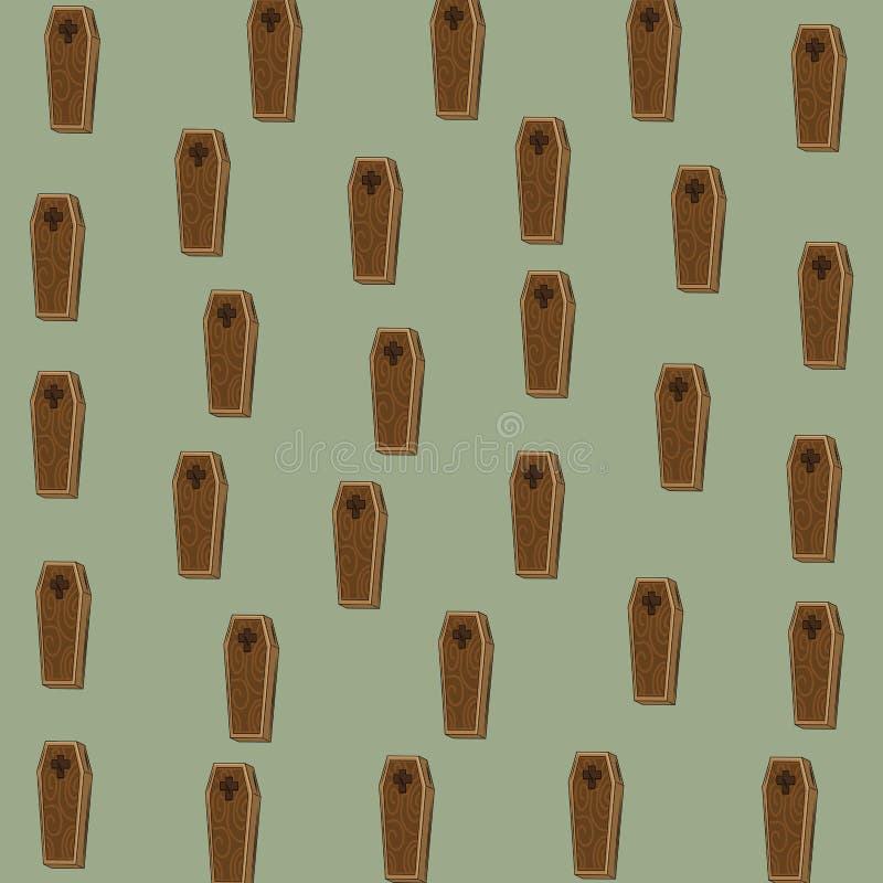 Coffin Halloween Background Stock Vector - Illustration of fear, forest ...