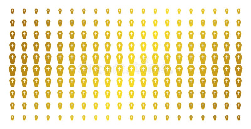 Coffin Golden Halftone Grid Stock Vector - Illustration of finish ...