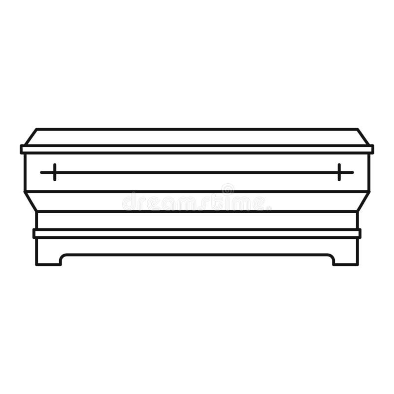 Coffin icon, outline style stock vector. Illustration of dracula - 80571311