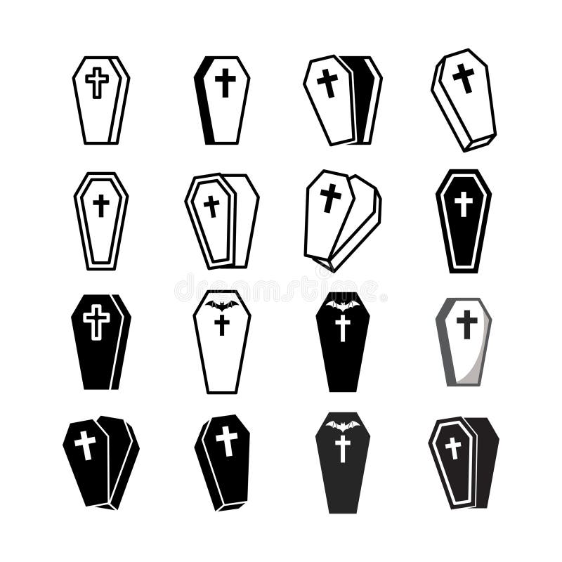 Coffin Icon Set Vector Design Template Basic RGB Stock Vector ...
