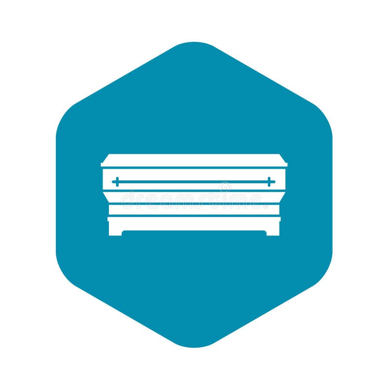 Coffin icon, simple style stock vector. Illustration of death - 154165095